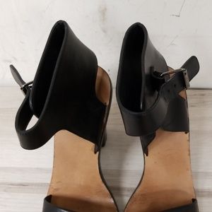 Shoes | Vince Black Leather Ankle Strap Heels Size 65 | Poshmark